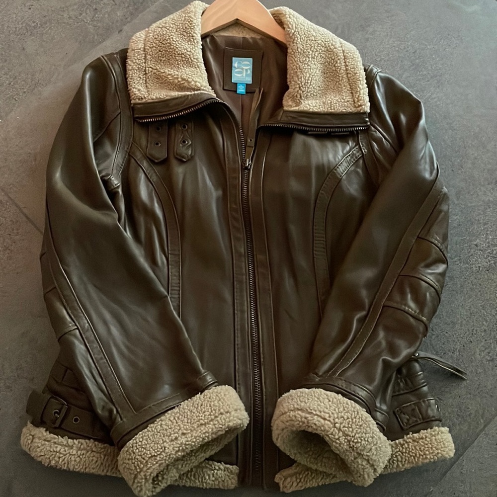 Barneys Leather And Shearling Jacket - Gem